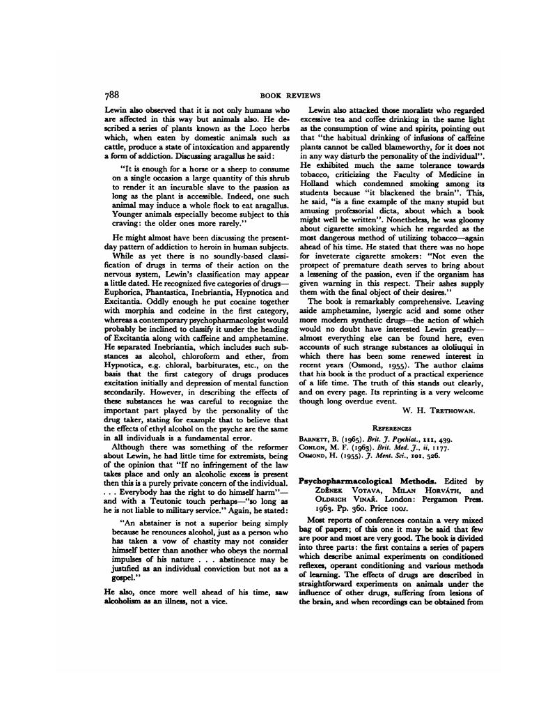 Psychopharmacological Methods. Edited by Zděnek Votava, Milan Horváth ...