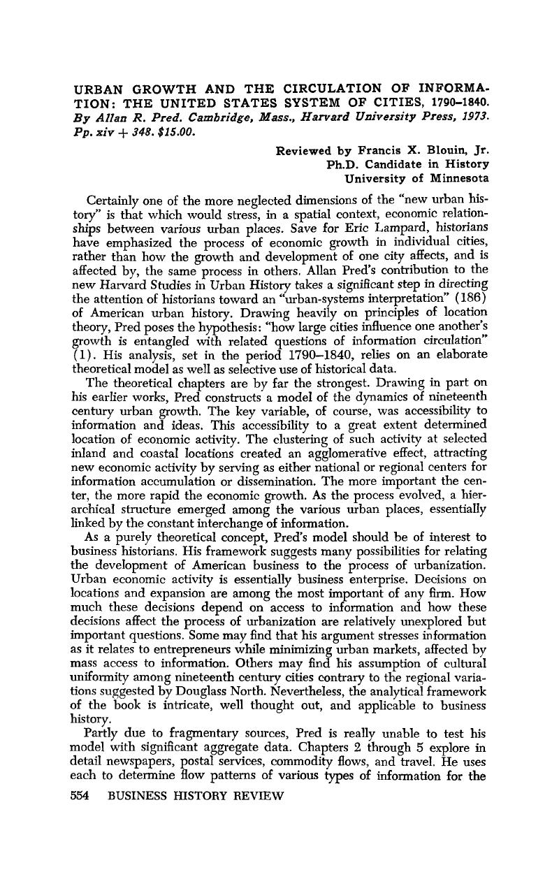 Urban Growth and the Circulation of Information: The United States ...