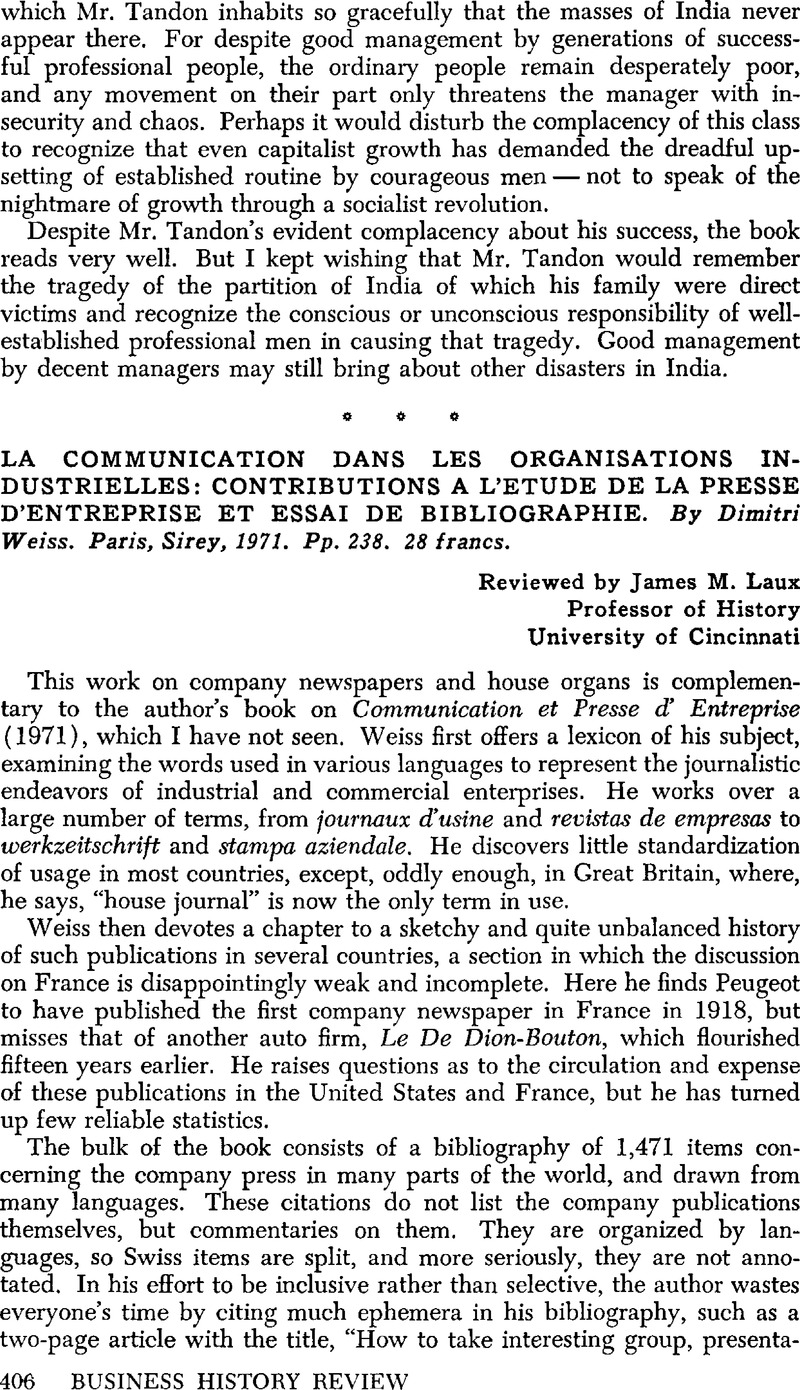 La Communication dans les Organisations Industrielles: Contributions a ...