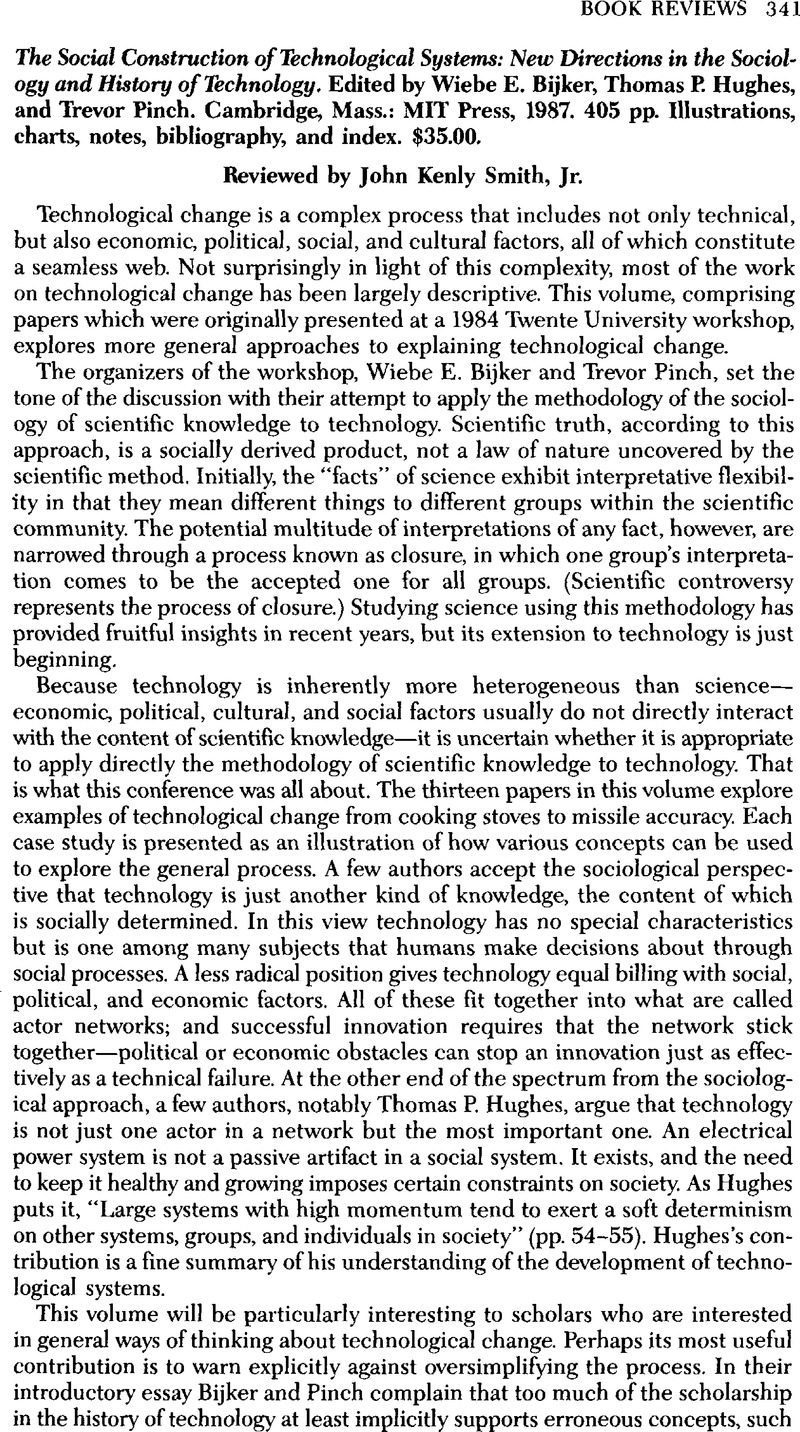 The Social Construction of Technological Systems: New Directions in the ...