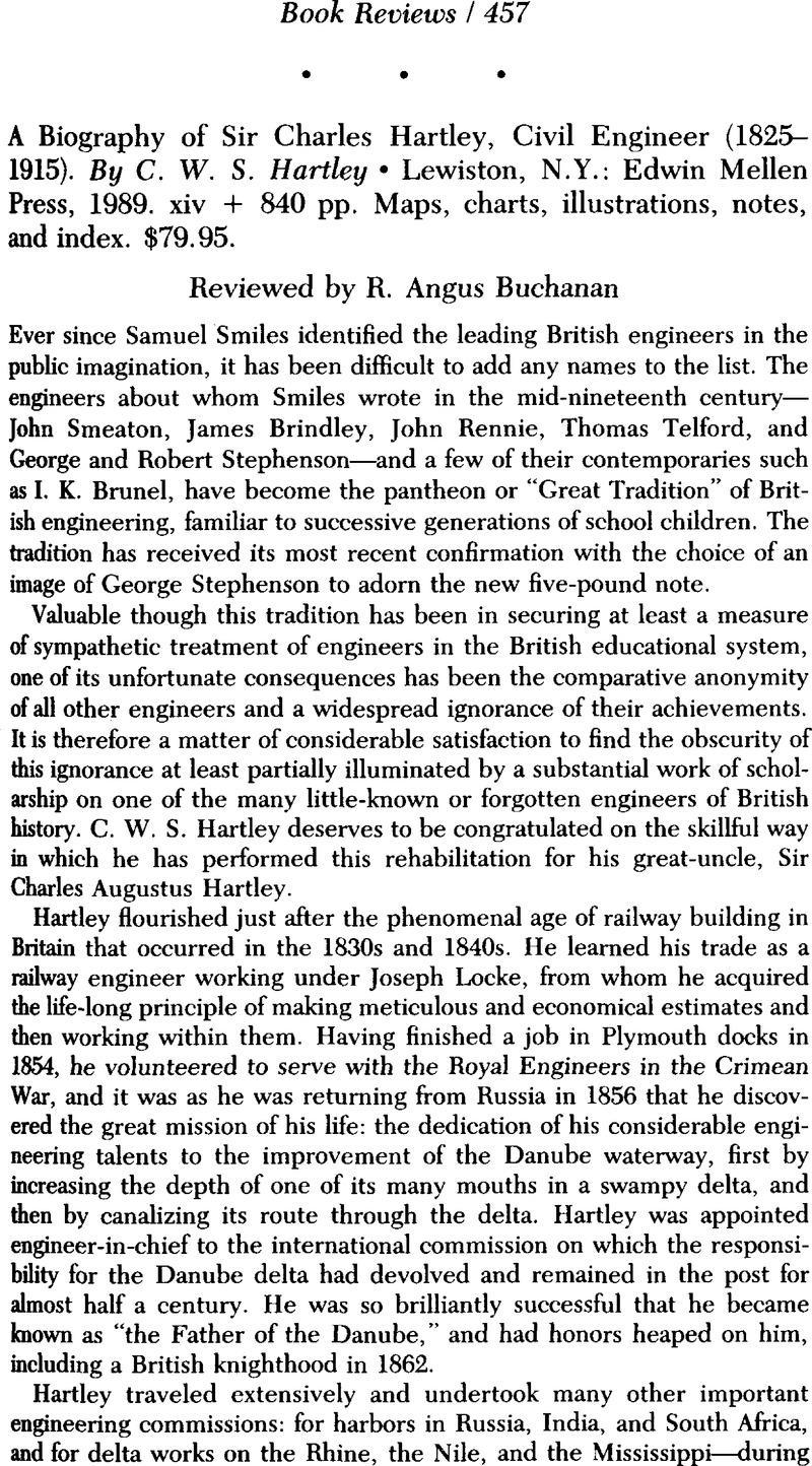 A Biography of Sir Charles Hartley, Civil Engineer (1825–1915). ByC. W ...