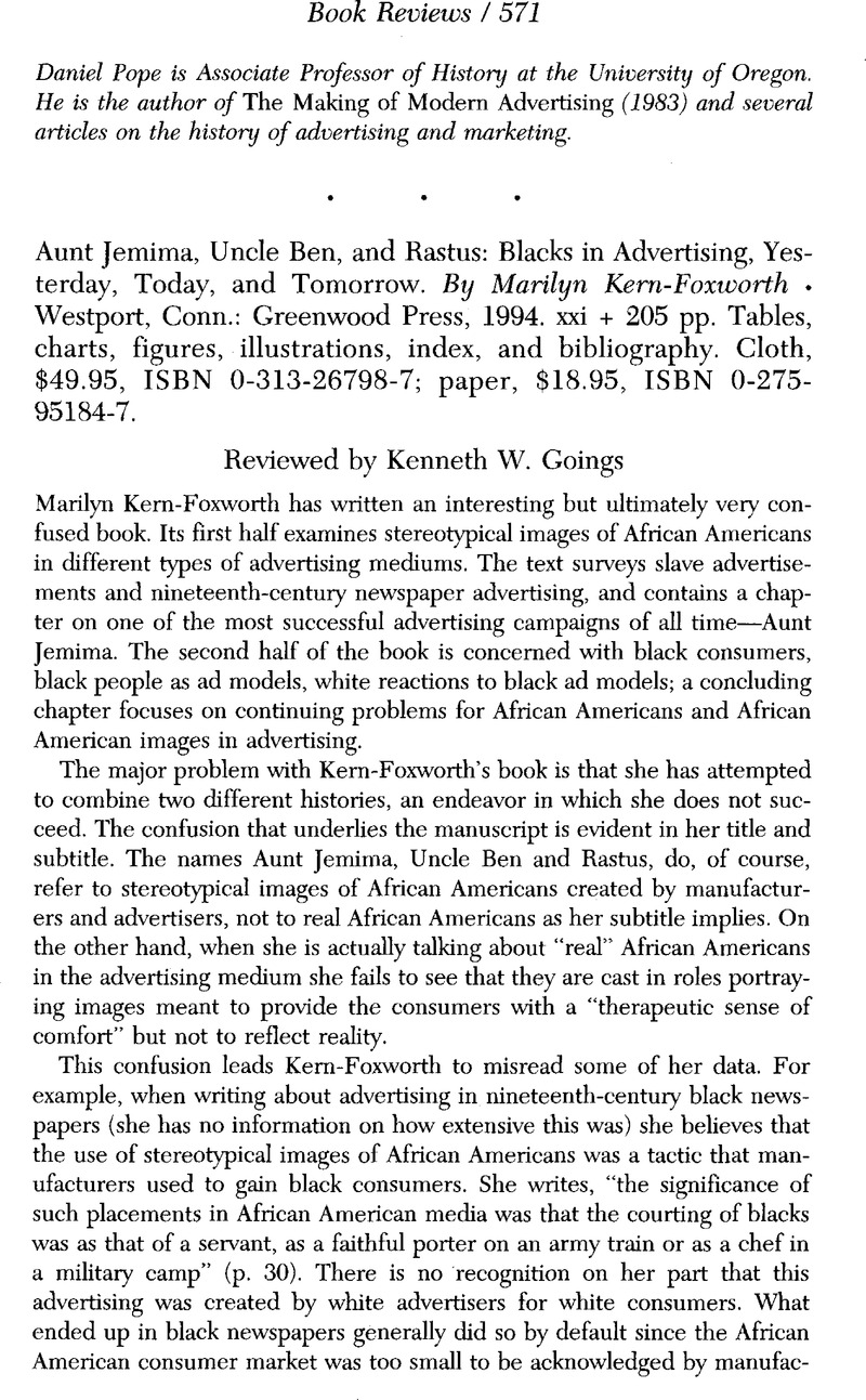 Aunt Jemima, Uncle Ben, and Rastus: Blacks in Advertising, Yesterday ...