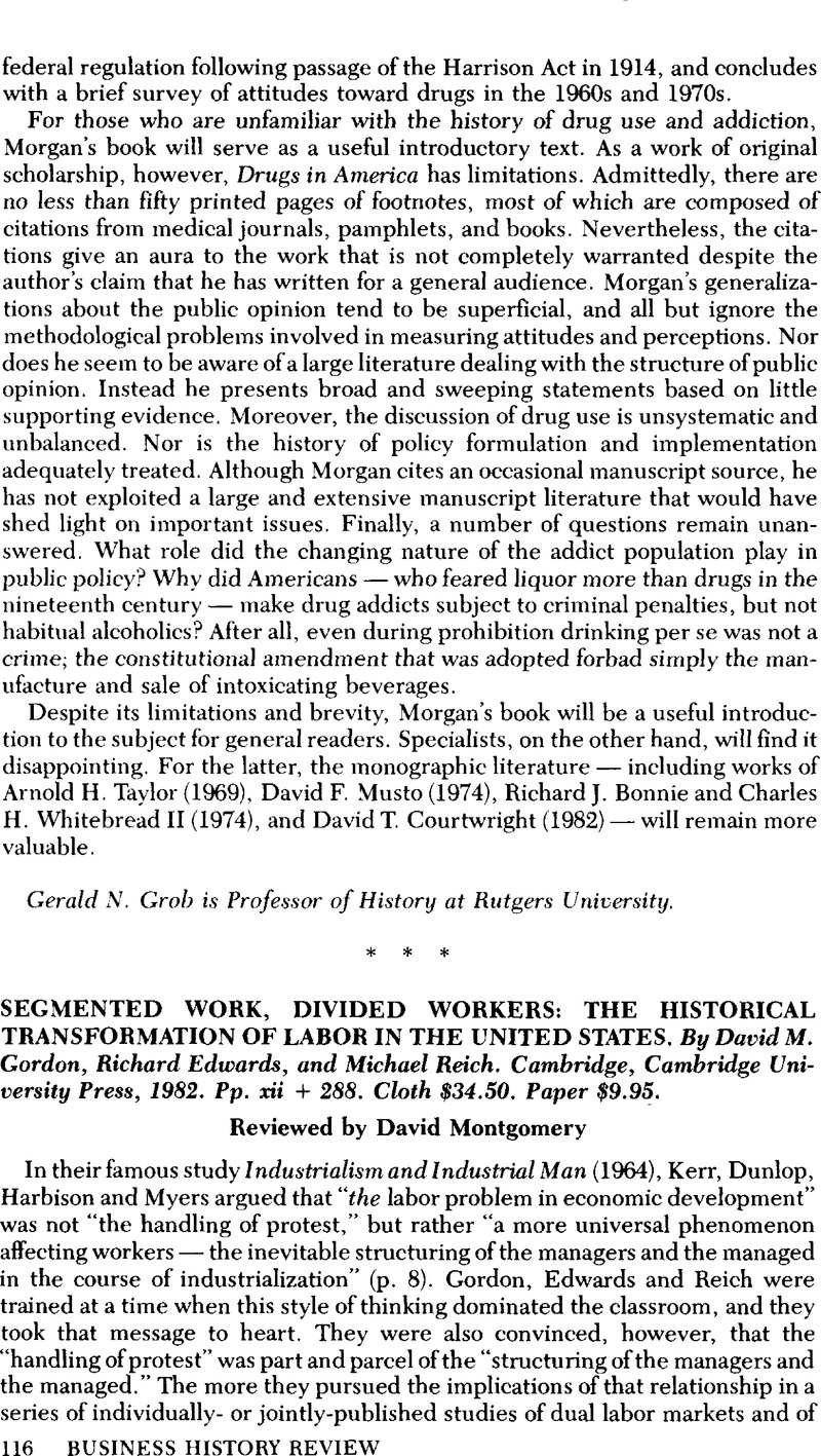 Segmented Work, Divided Workers: the Historical Transformation of Labor ...
