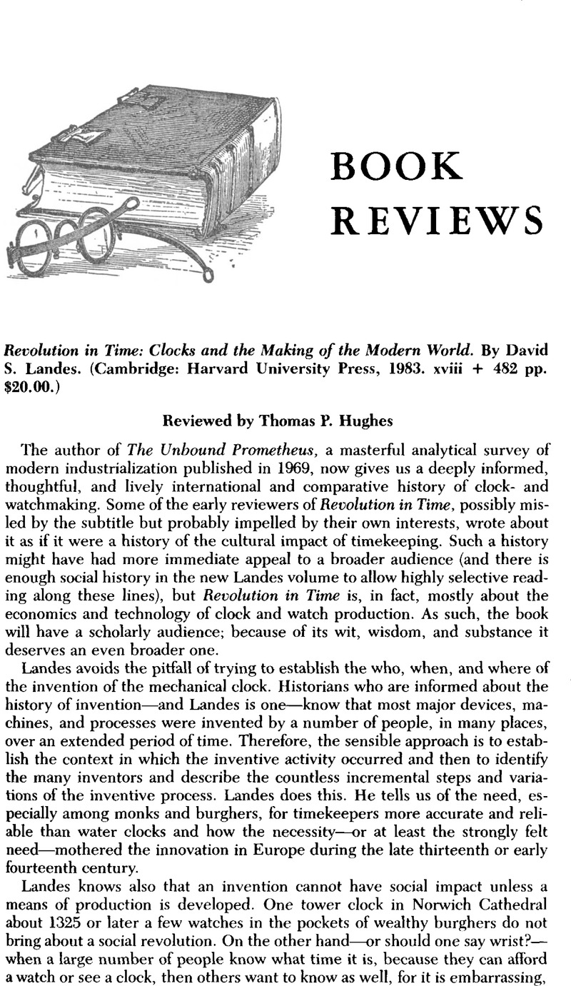 Revolution in Time: Clocks and the Making of the Modern World. By David ...