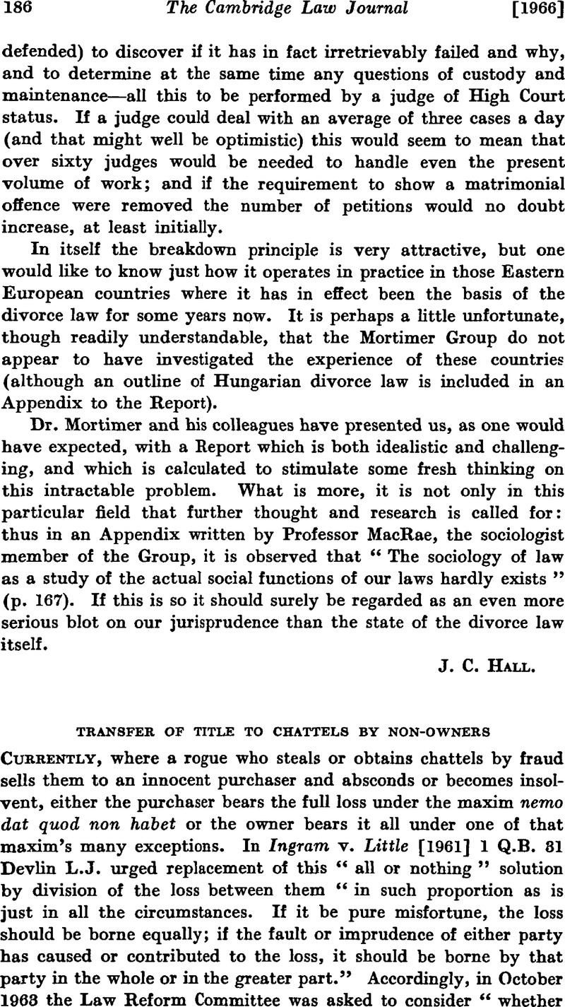 Transfer of Title to Chattels by Non-Owners | The Cambridge Law Journal ...