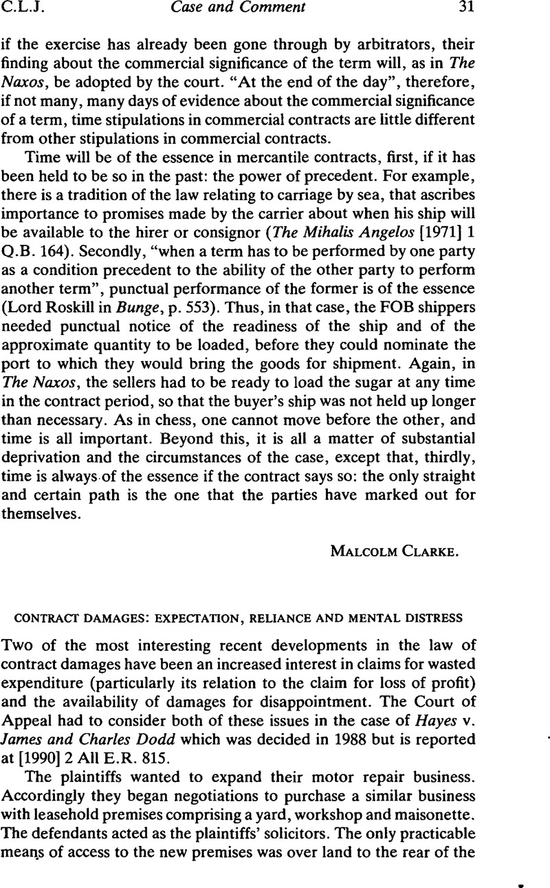Contract Damages: Expectation, Reliance and Mental Distress | The ...