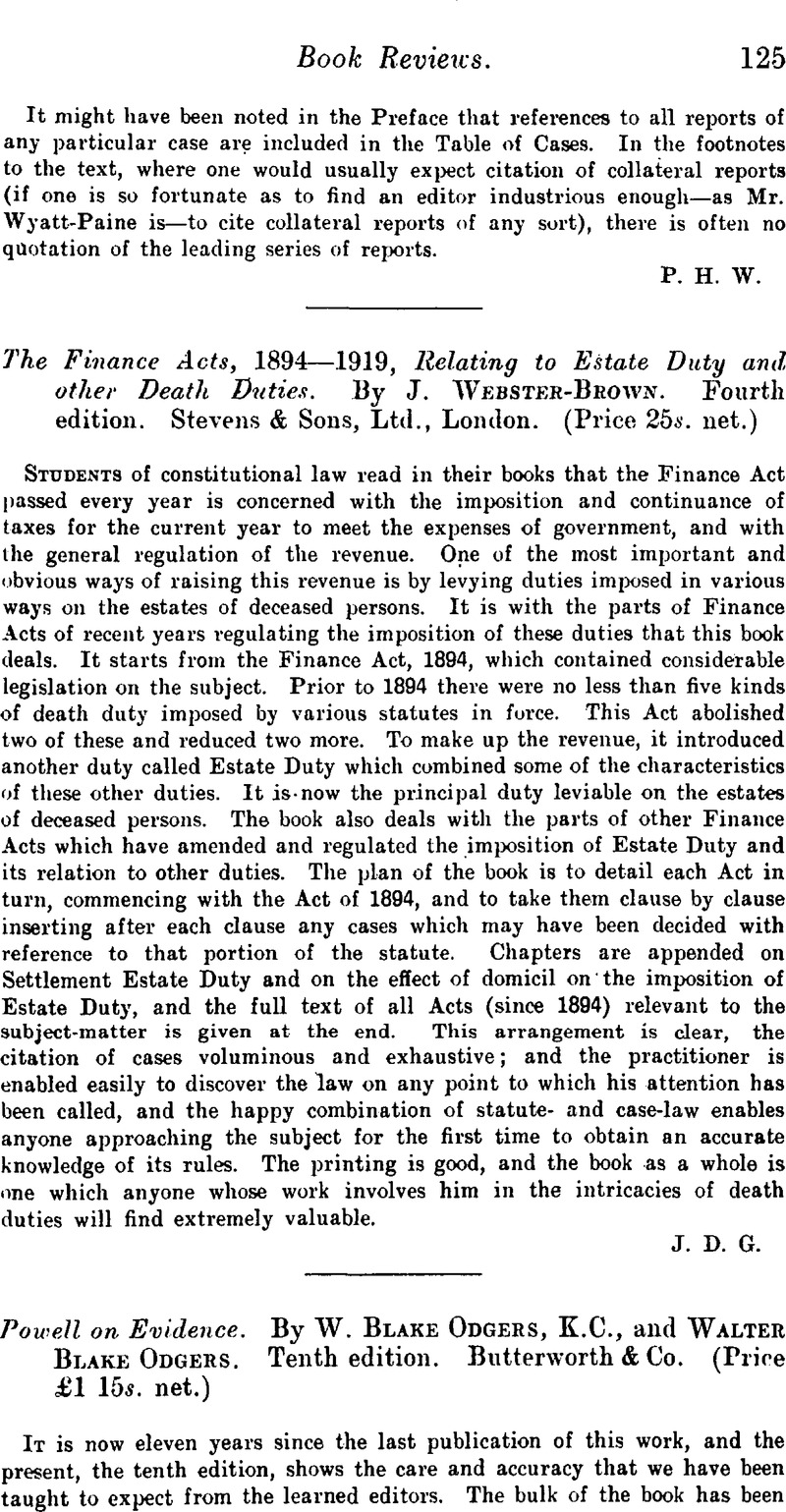 Powell on Evidence. By W. Blake Odgers, K.C., and Walter Blake Odgers ...