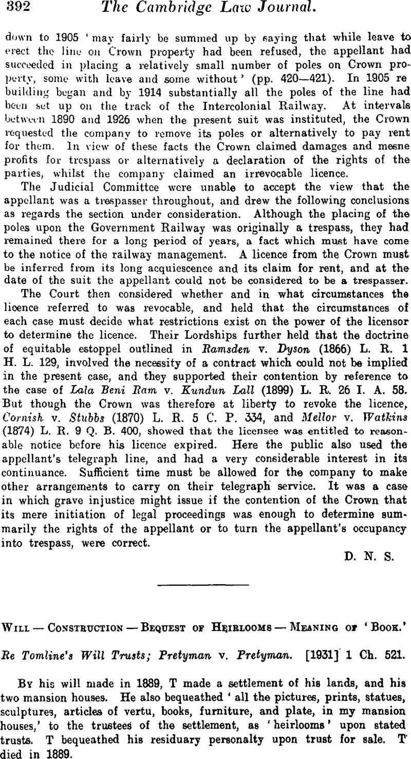 Will—Construction—Bequest of Heirlooms—Meaning of ‘Book.’ | The ...