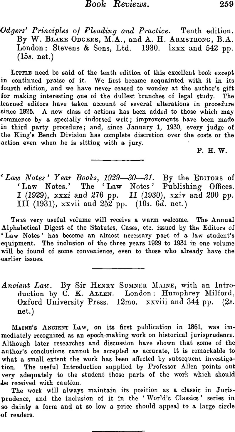 Odgers' Principles of Pleading and Practice. Tenth edition. By W. Blake ...