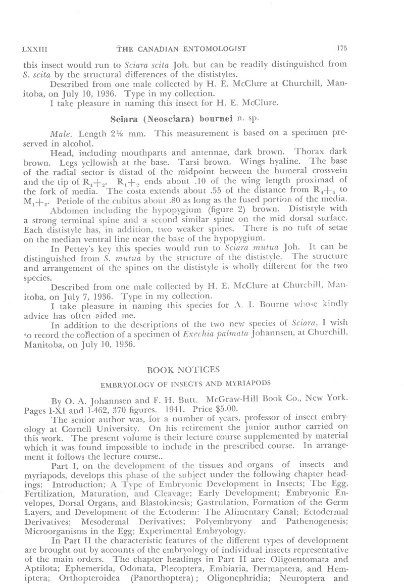 Embryology of Insects and Myriapods, By O. A. Johannsen and F. H. Butt ...