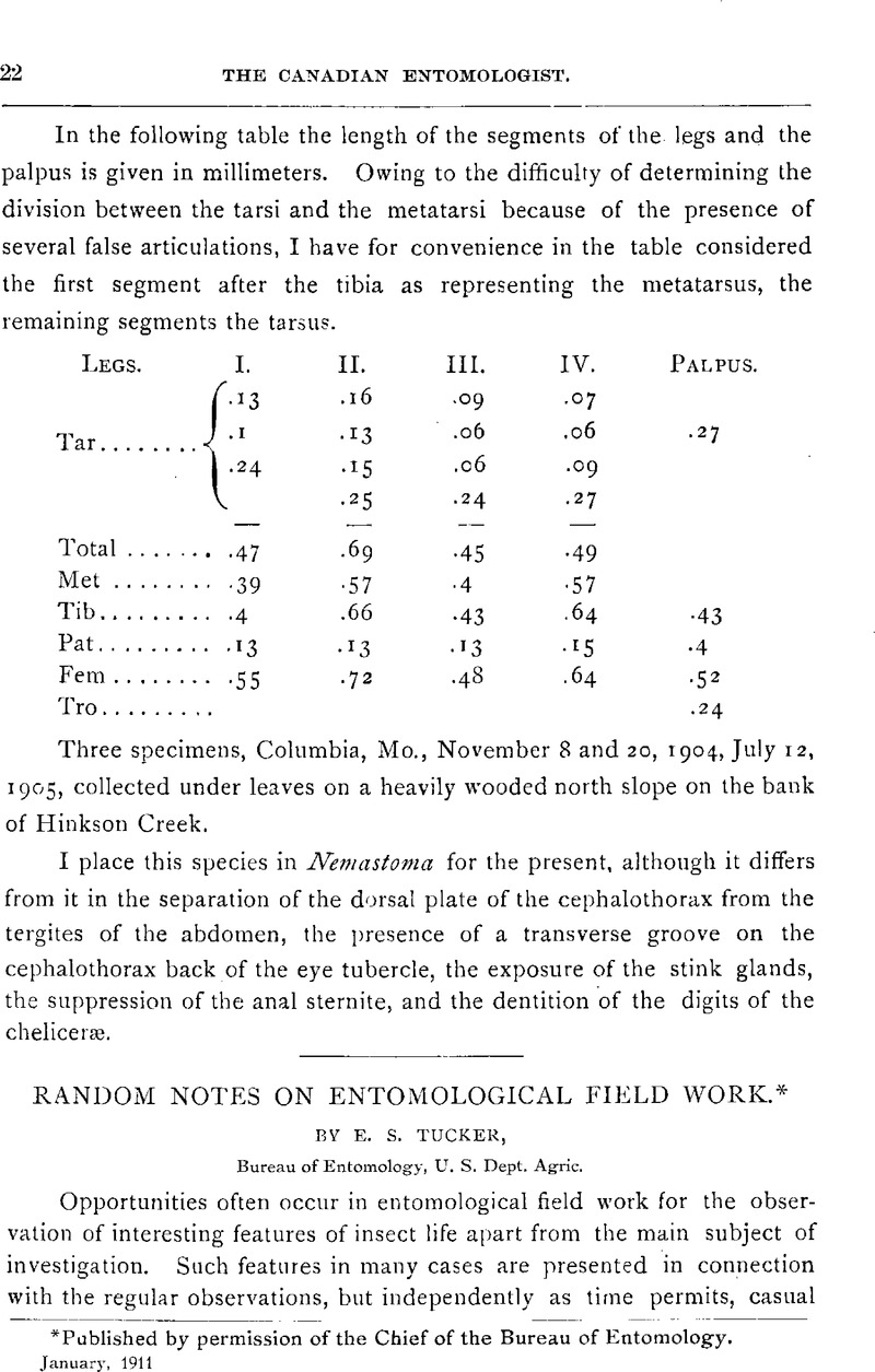 RANDOM NOTES ON ENTOMOLOGICAL FIELD WORK | The Canadian Entomologist ...