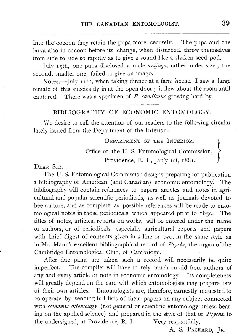 BIBLIOGRAPHY OF ECONOMIC ENTOMOLOGY | The Canadian Entomologist ...