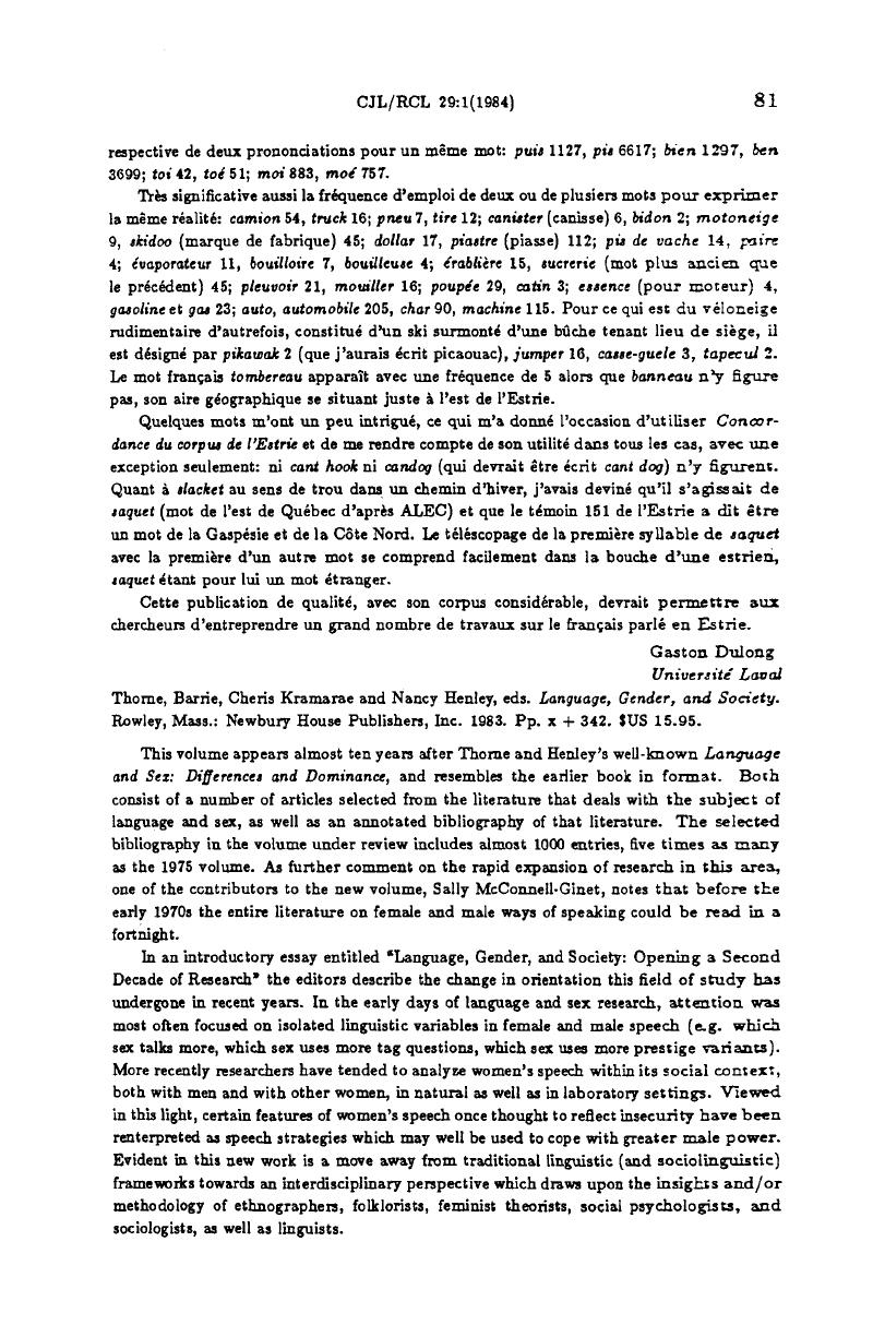 Barrie Thorne, Cheris Kramarae and Nancy Henley, eds. Language, Gender ...