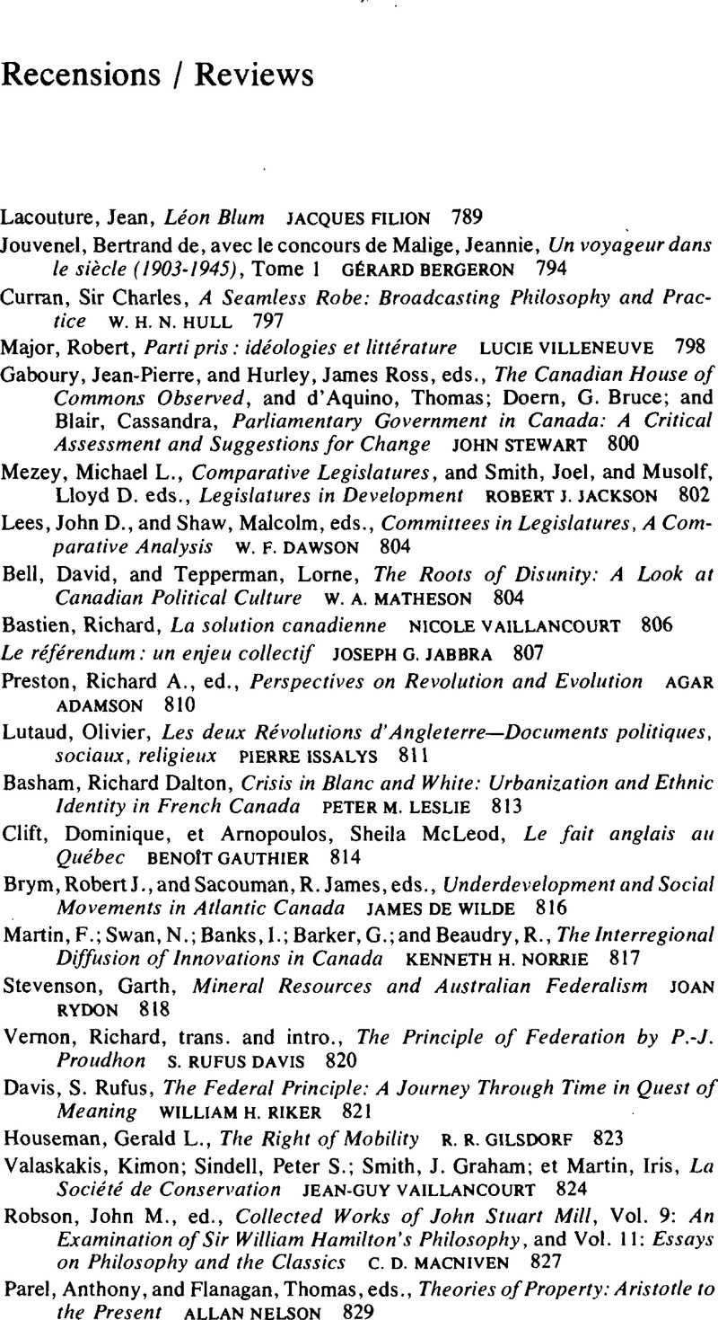 Léon BlumJean Lacouture Paris: Seuil, 1977, 599 p. | Canadian Journal ...
