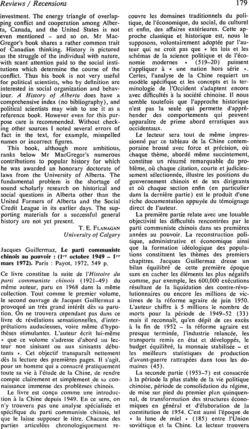 Jacques Guillermaz, Le parti communiste chinois au pouvoir : (1er ...