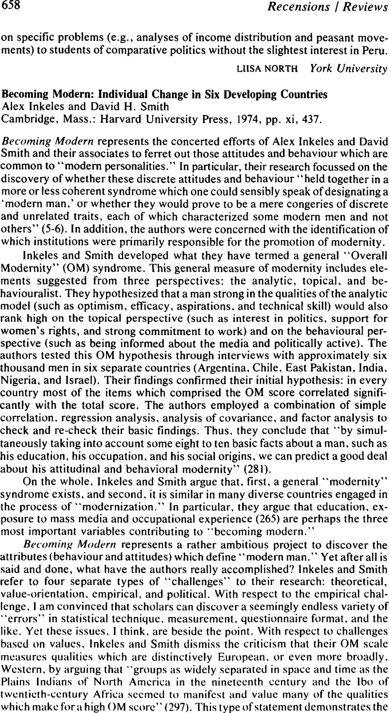 Becoming Modern: Individual Change in Six Developing CountriesAlex ...