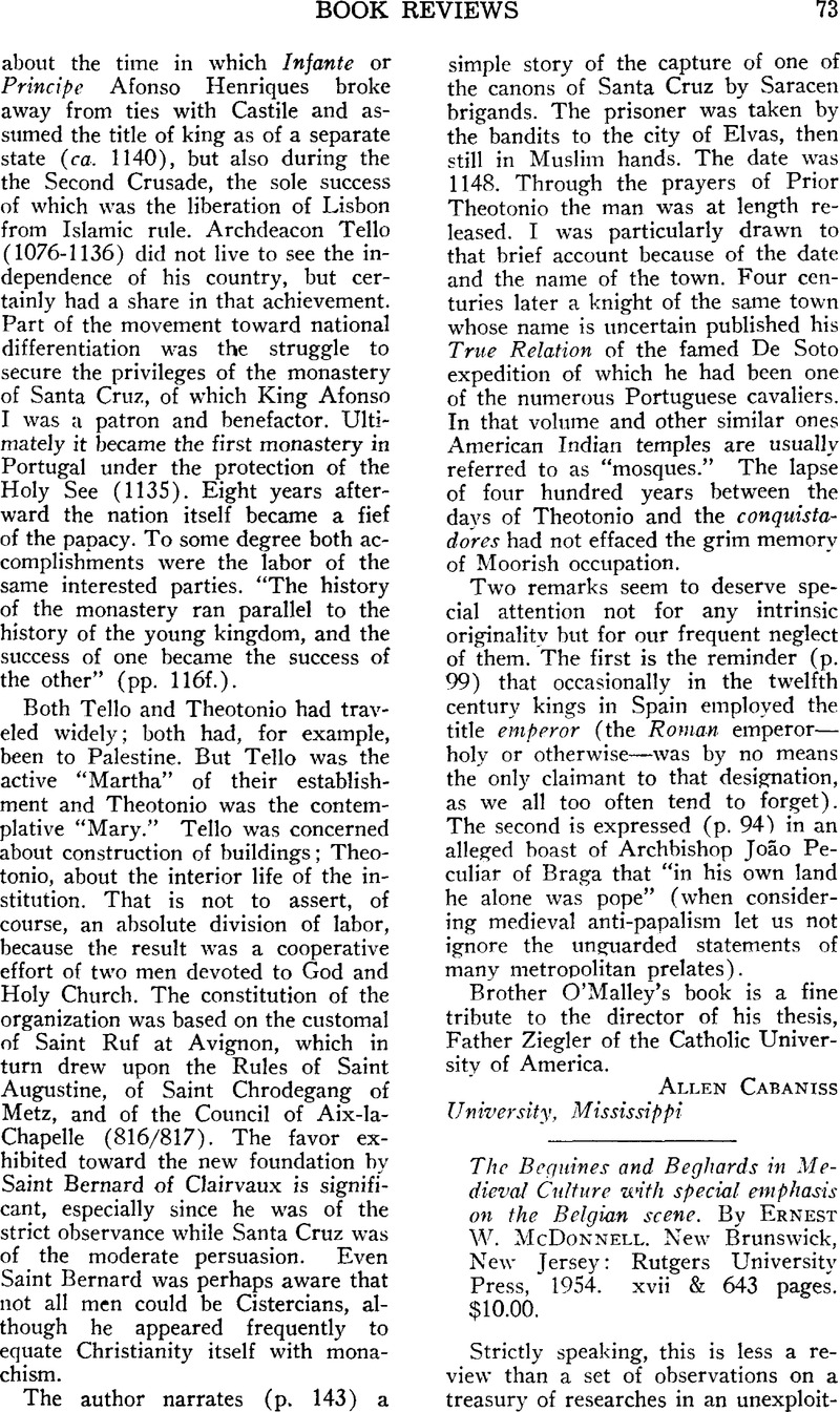 The Beguines and Beghards in Medieval Culture with special emphasis on ...