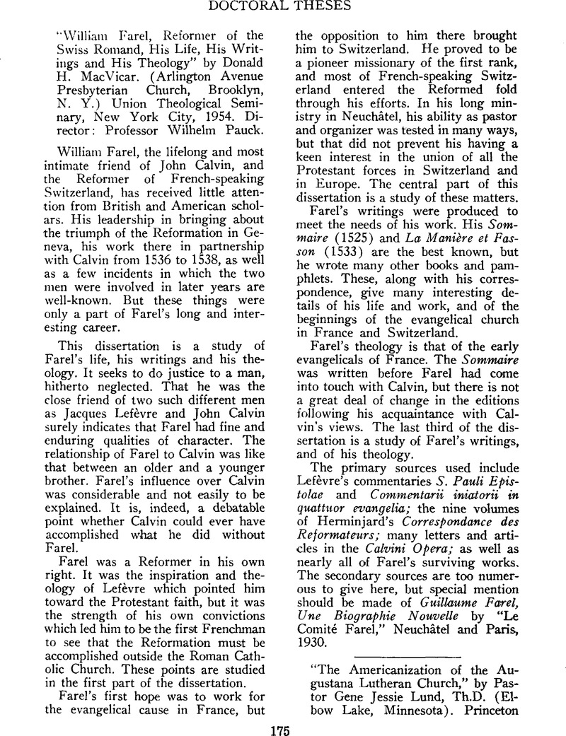 “William Farel, Reformer of the Swiss Romand, His Life, His Writings ...