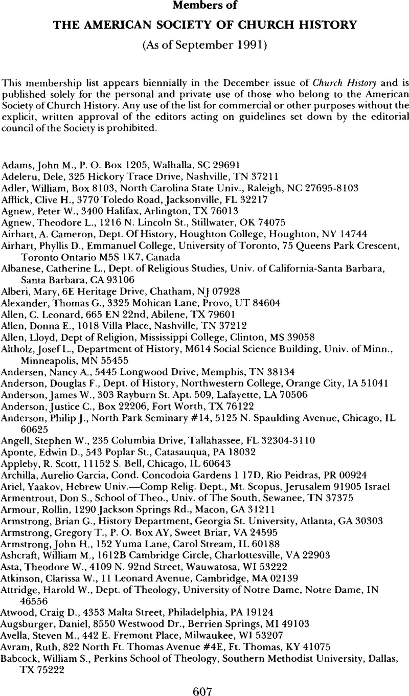 The American Society of Church History | Church History | Cambridge Core