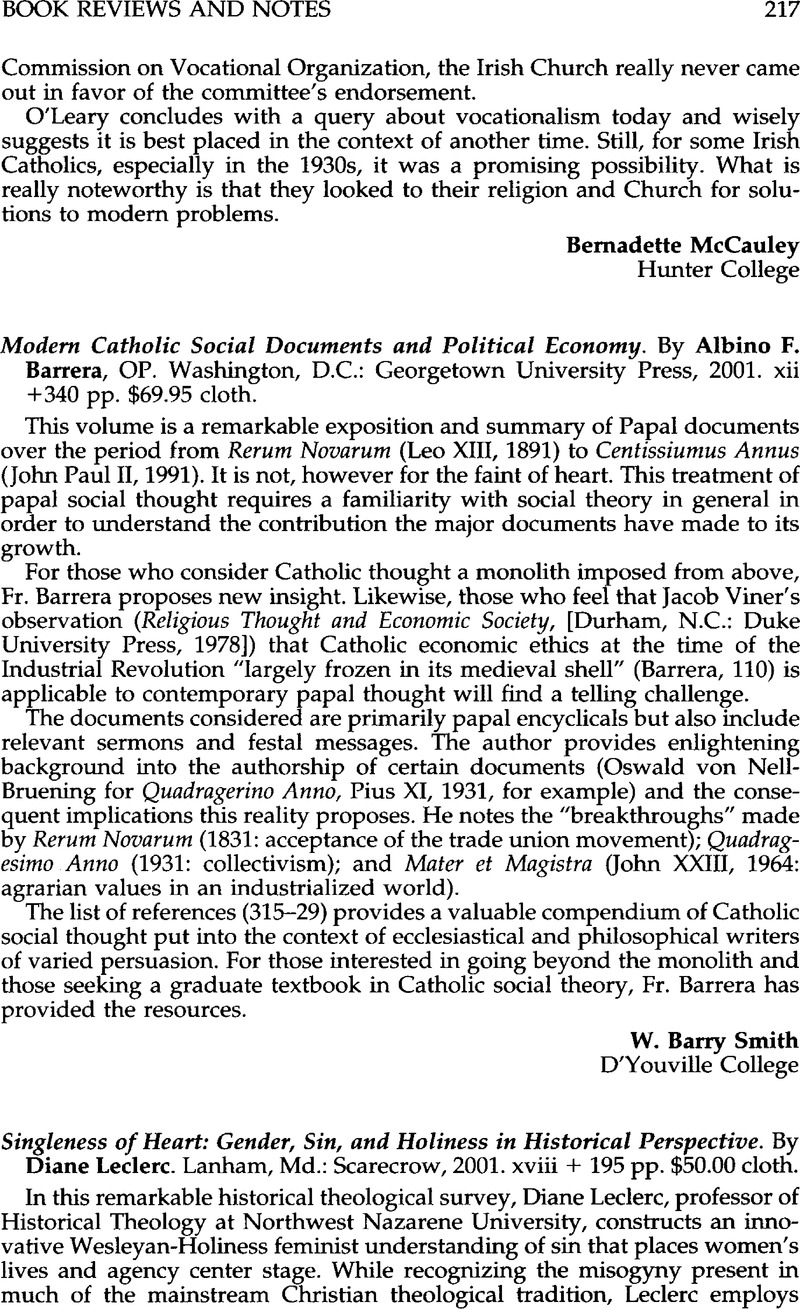 Singleness of Heart: Gender, Sin, and Holiness in Historical ...