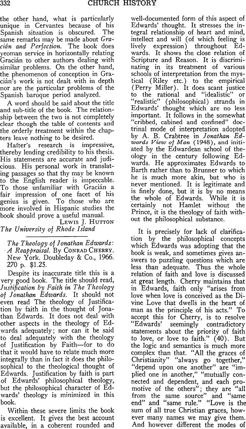 The Theology of Jonathan Edwards: A Reappraisal, By Conrad Cherry. New ...
