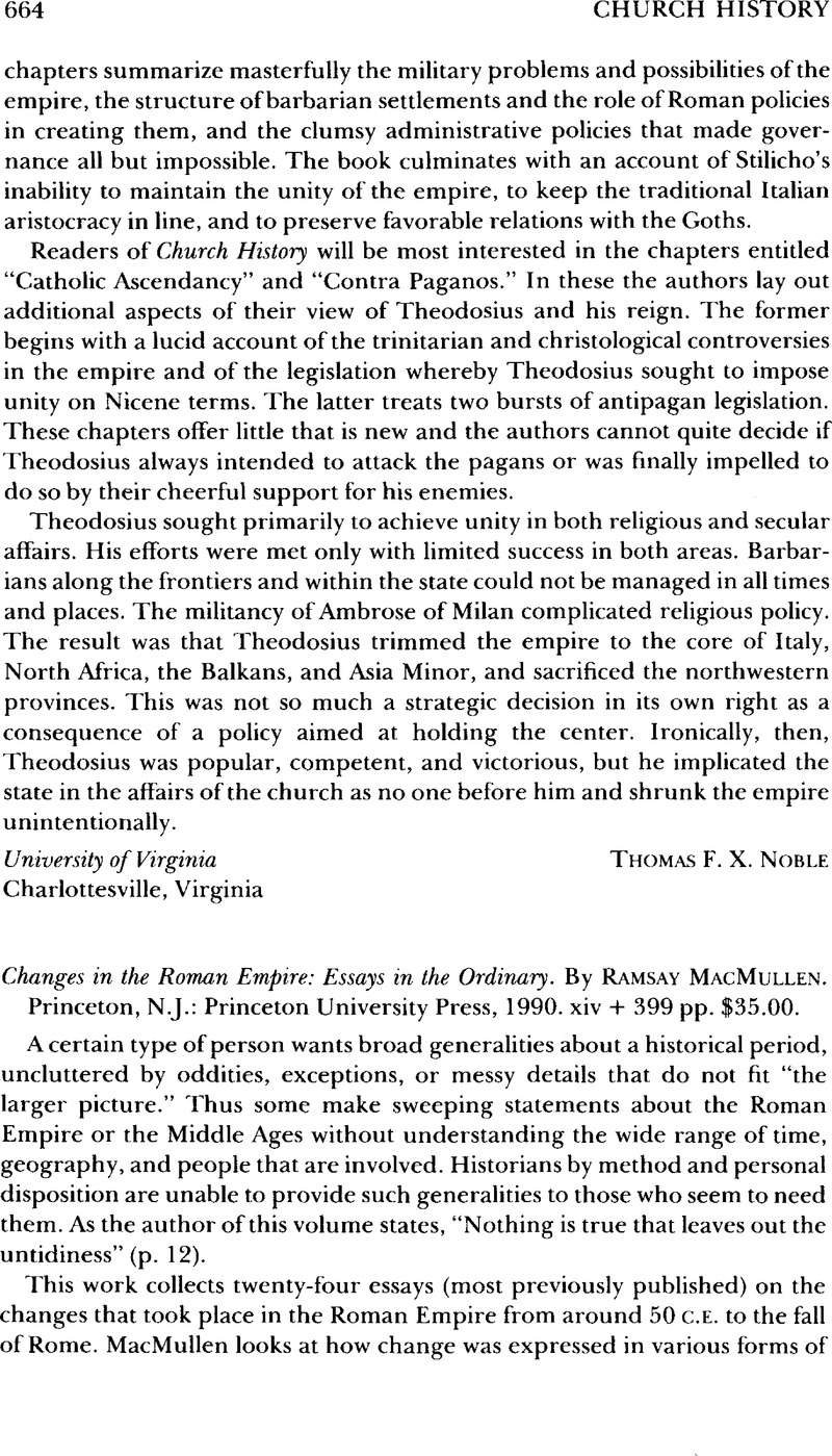 Changes in the Roman Empire: Essays in the Ordinary. By Ramsay ...