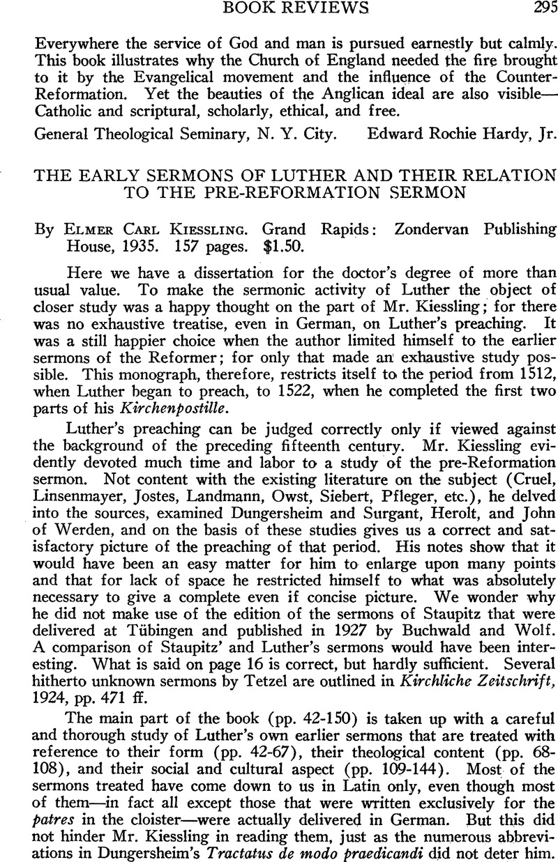 The Early Sermons of Luther and their Relation to the pre-Reformation ...