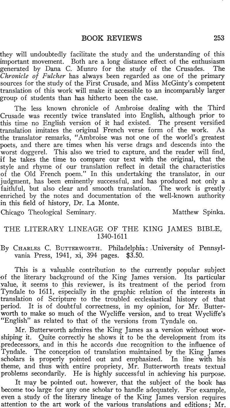 The Literary Lineage of the King James Bible, 1340–1611 By Charles C ...