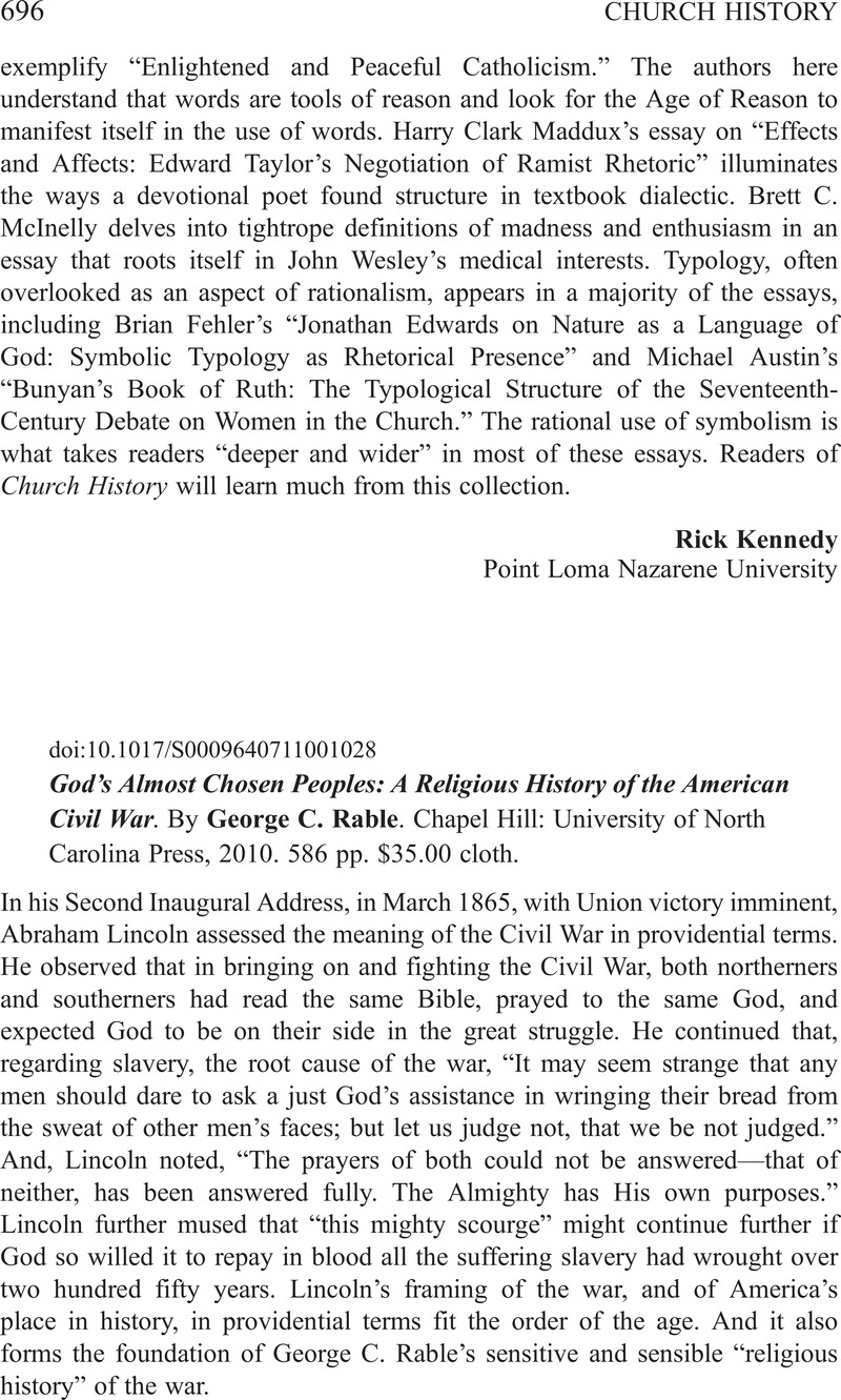 God's Almost Chosen Peoples: A Religious History of the American Civil ...