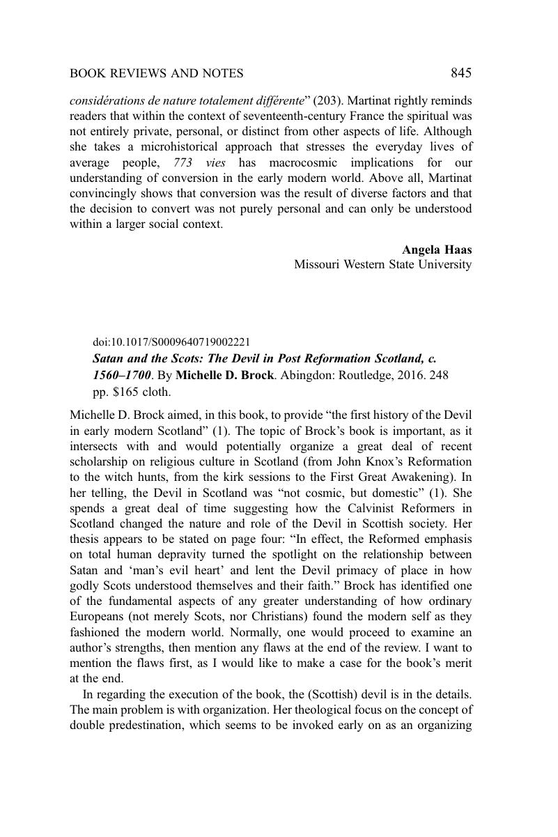 Satan and the Scots: The Devil in Post Reformation Scotland, c. 1560 ...