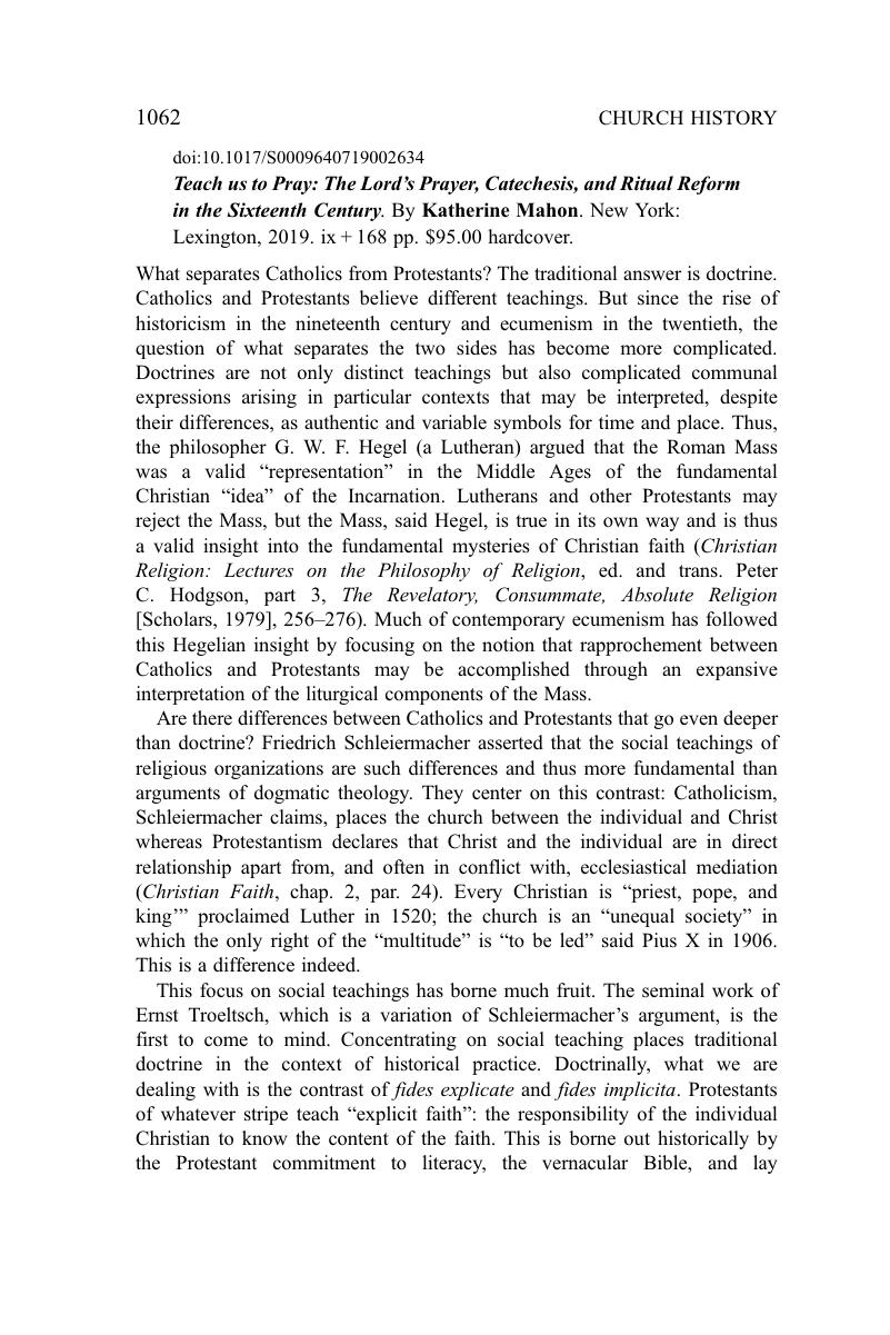 Teach us to Pray: The Lord's Prayer, Catechesis, and Ritual Reform in ...