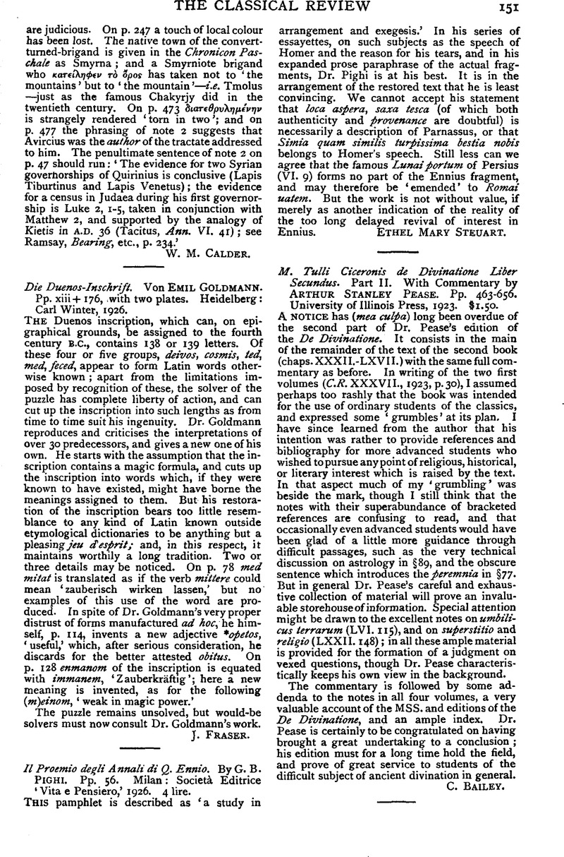 Die Duenos-Inschrift. Von Emil Goldmann. Pp. xiii + 176, with two ...