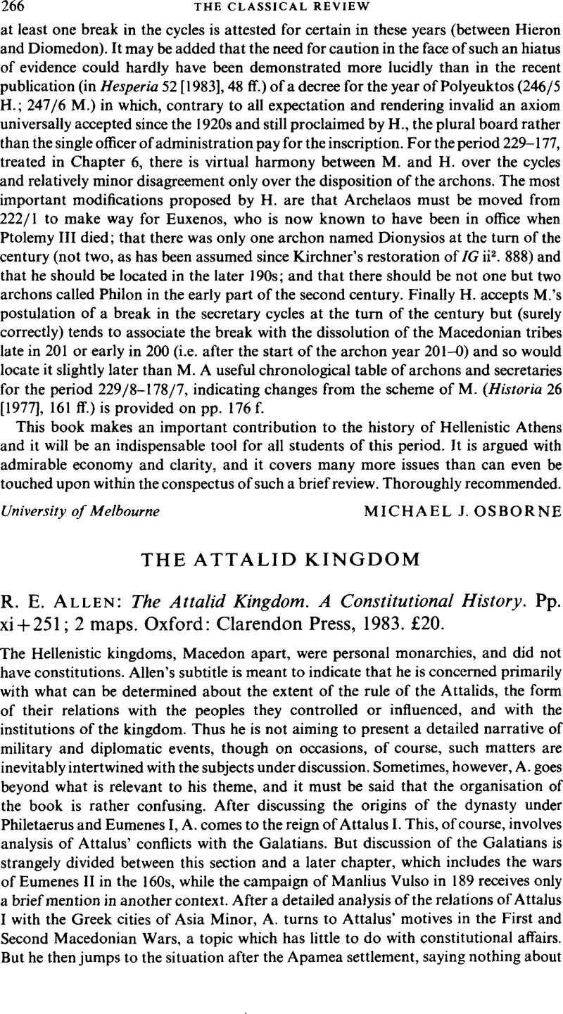 The Attalid Kingdom - R. E. Allen: The Attalid Kingdom. A ...