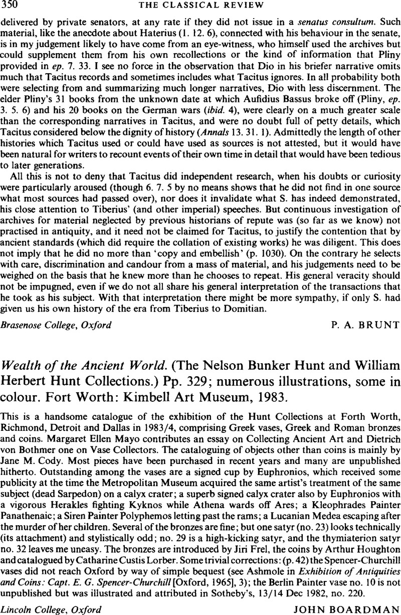 Wealth of the Ancient World. (The Nelson Bunker Hunt and William ...