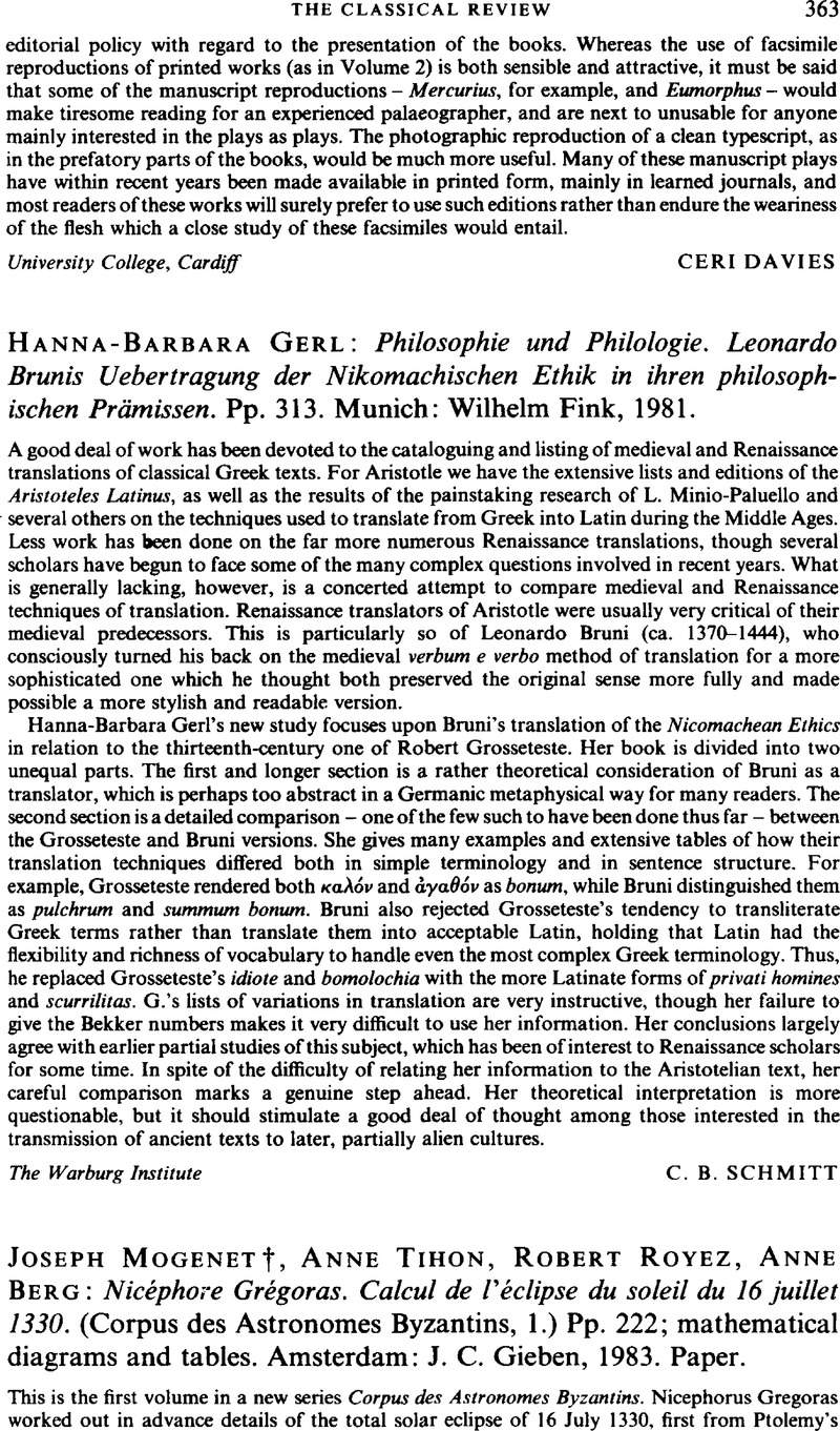 Hanna-Barbara Gerl: Philosophie und Philologie. Leonardo Brunis ...