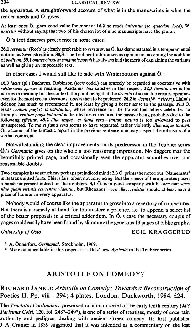 Aristotle on Comedy ? - Richard Janko: Aristotle on Comedy: Towards a ...