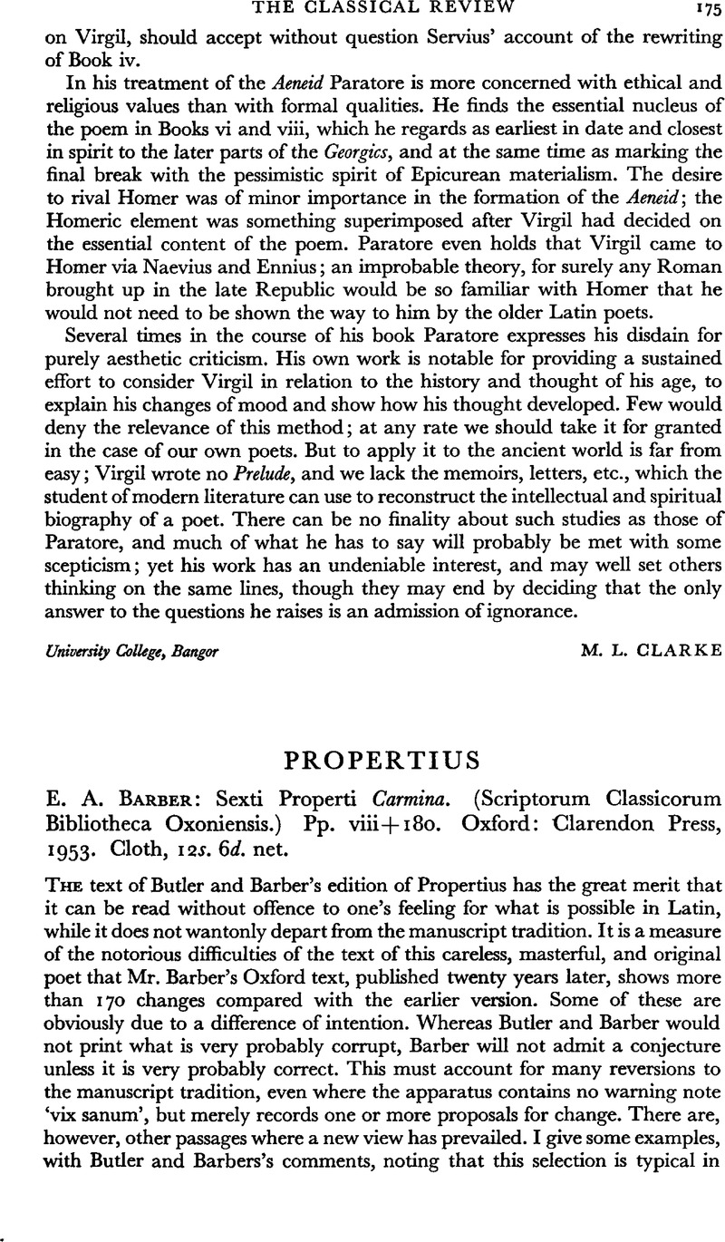 Propertius - E. A. Barber: Sexti Properti Carmina. (Scriptorum ...