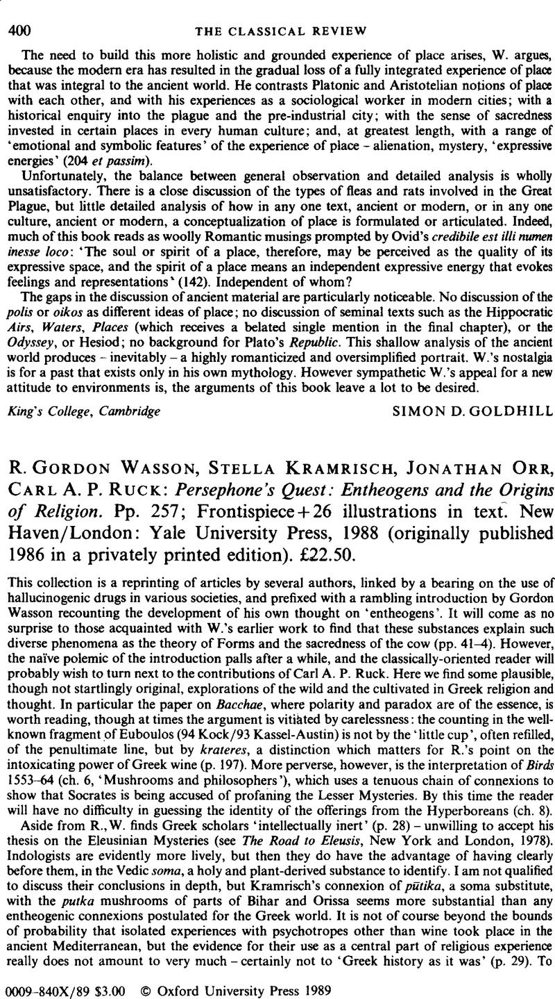 R. Gordon Wasson, Stella Kramrisch, Jonathan Orr, Carl A. P. Ruck ...