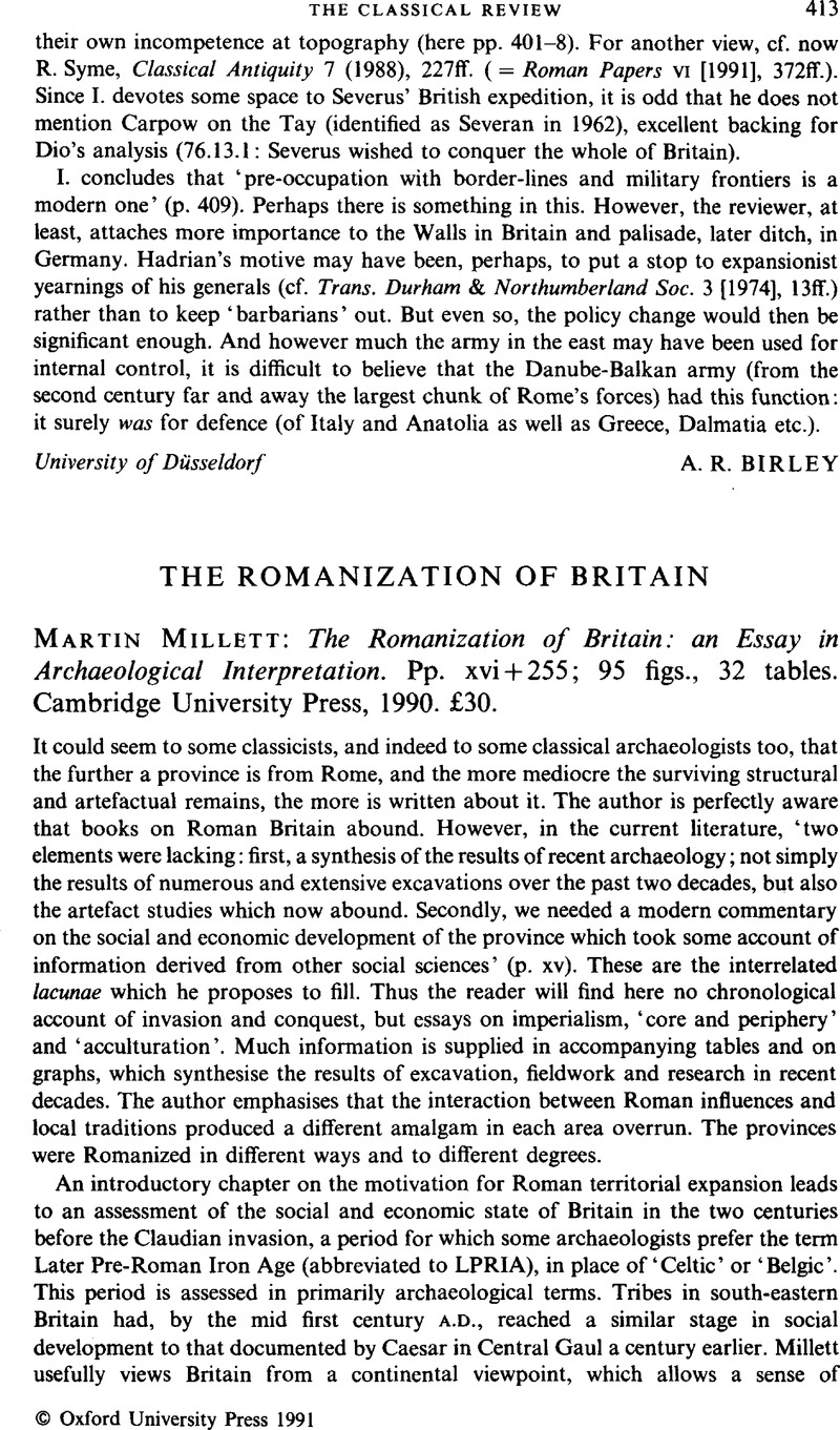 The Romanization of Britain - Martin Millett: The Romanization of ...