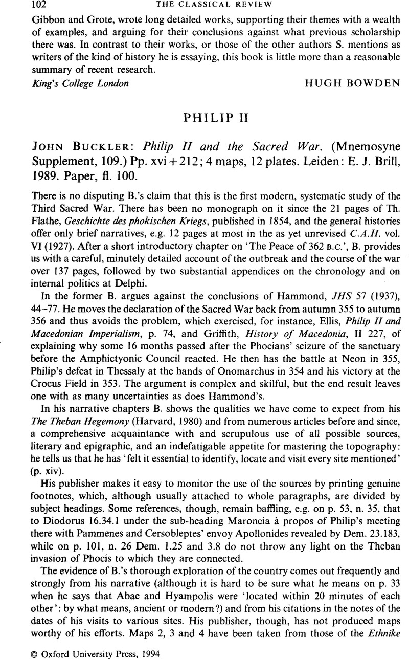 Philip Ii - John Buckler: Philip II and the Sacred War. (Mnemosyne ...