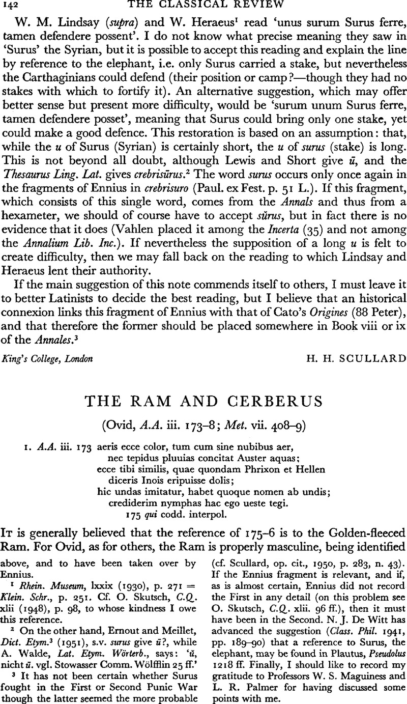 The Ram and Cerberus | The Classical Review | Cambridge Core