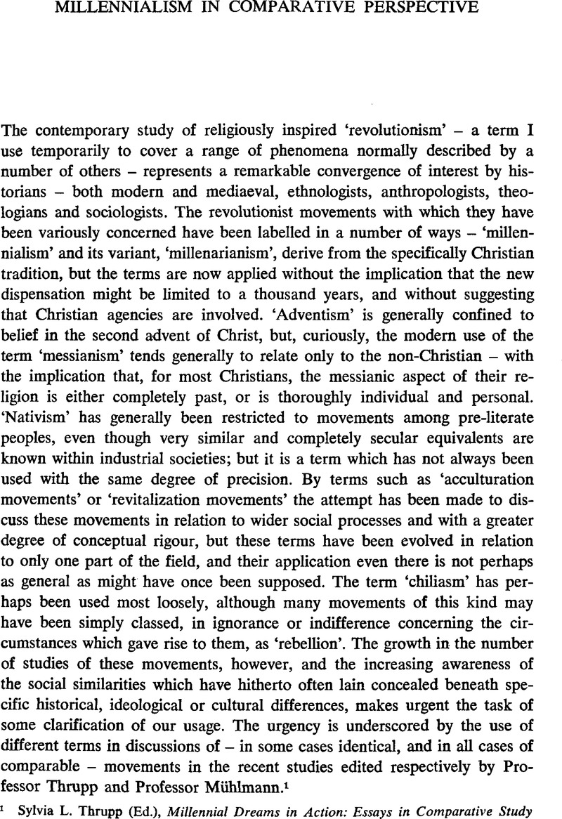 Millennialism in Comparative Perspective | Comparative Studies in ...