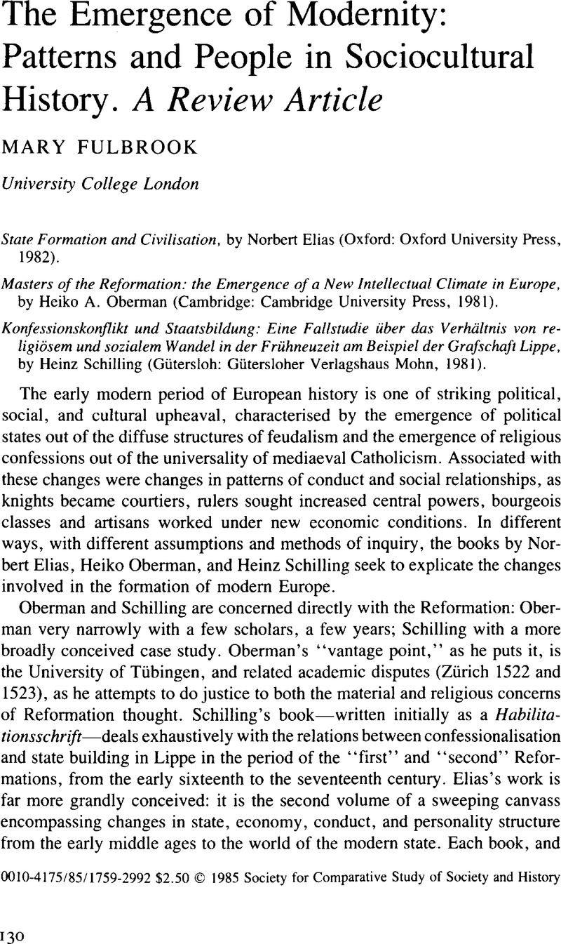 The Emergence of Modernity: Patterns and People in Sociocultural ...