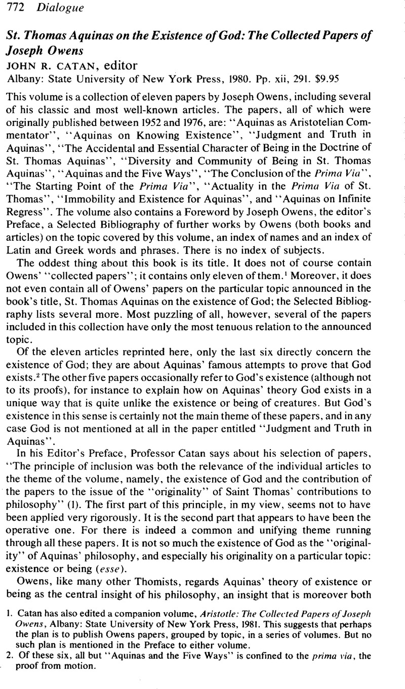 Thomas Aquinas Proof Of God