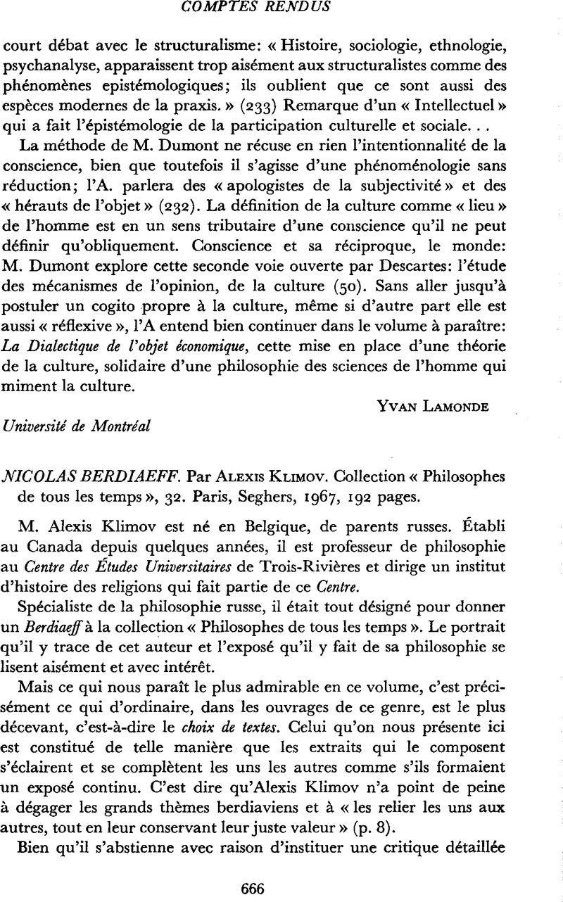 Nicolas Berdiaeff. Par Alexis Klimov. Collection « Philosophes de tous ...