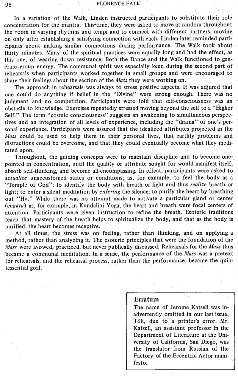 Errata | The Drama Review | Cambridge Core