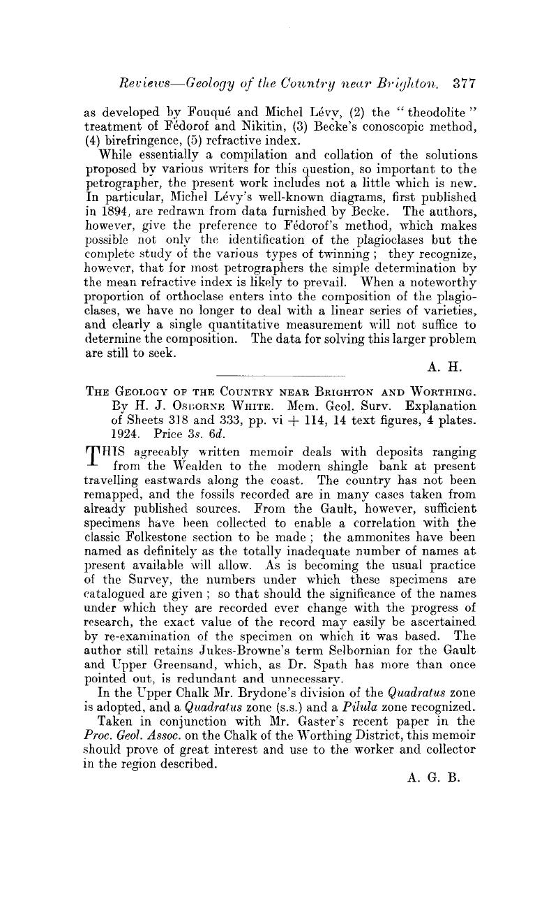 The Geology of the Country near Brighton and Worthing. By H. J. Osborne ...