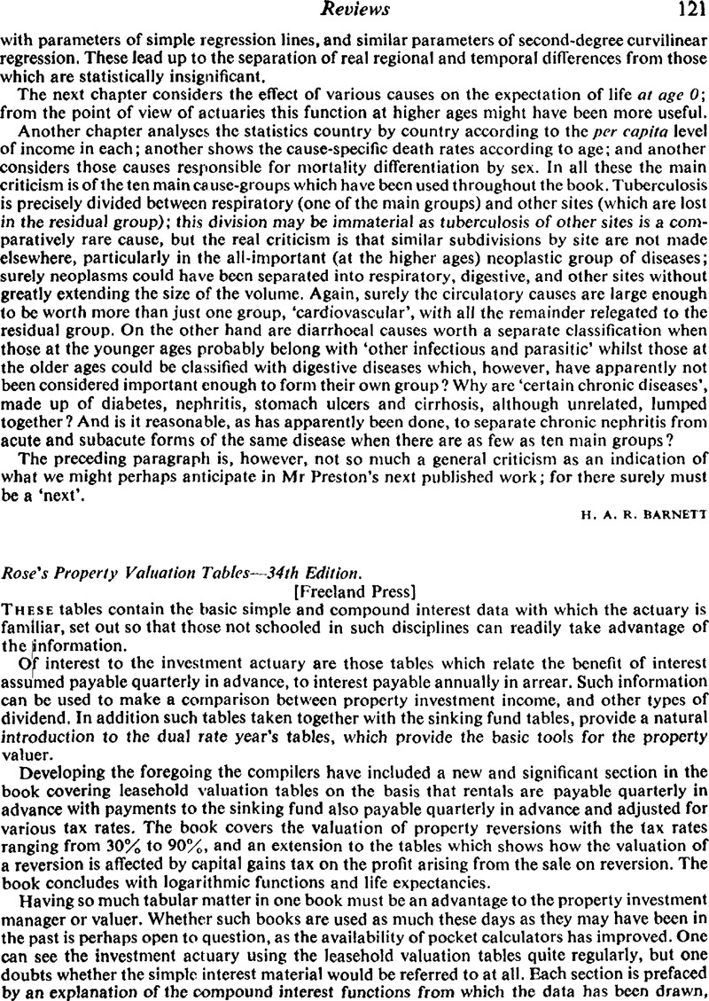 Rose's Property Valuation Tables—34th Edition. [Freeland Press ...