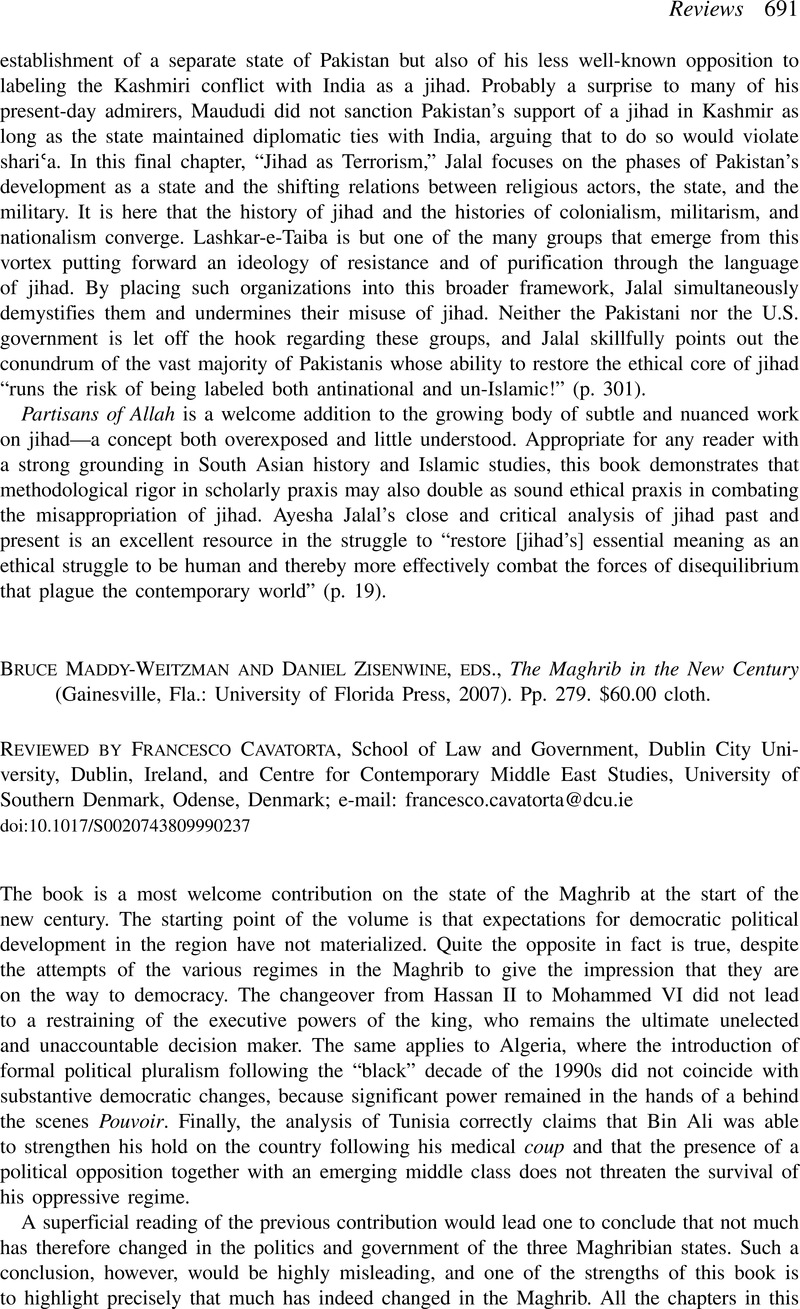 Bruce Maddy-Weitzman and Daniel Zisenwine, eds., The Maghrib in the New ...
