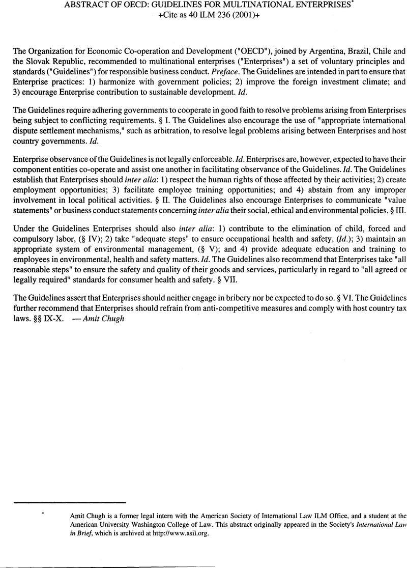 Organisation for Economic Co-operation and Development (OECD): The OECD ...